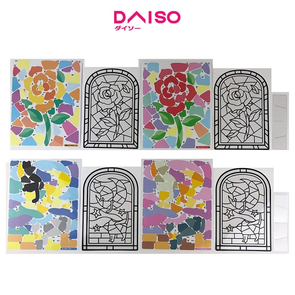 Jual Daiso Stained glass style sticker art kit for adults | Shopee ...