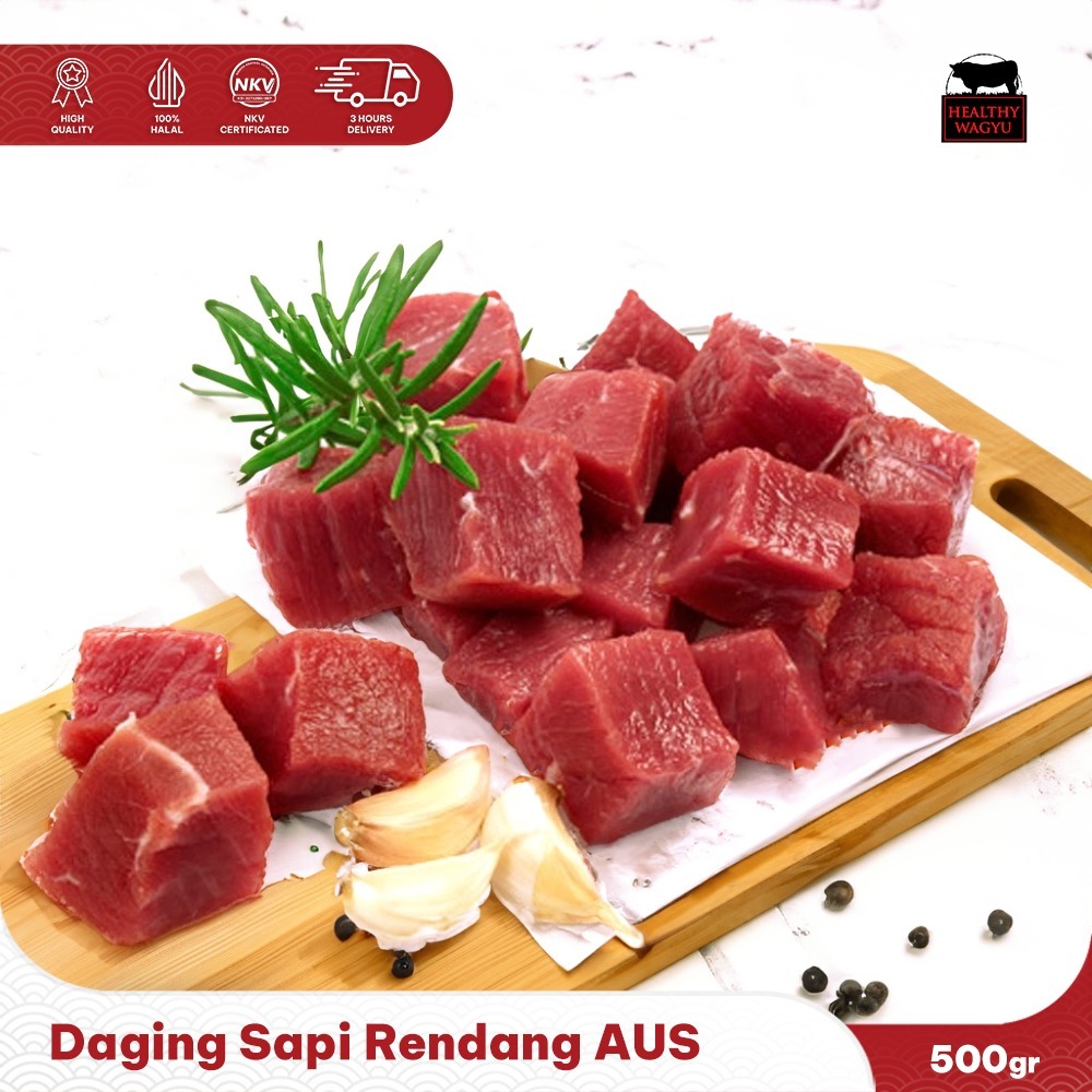 Jual Daging Rendang Sapi Beef Australia 500 Gram Healthy wagyu | Shopee ...