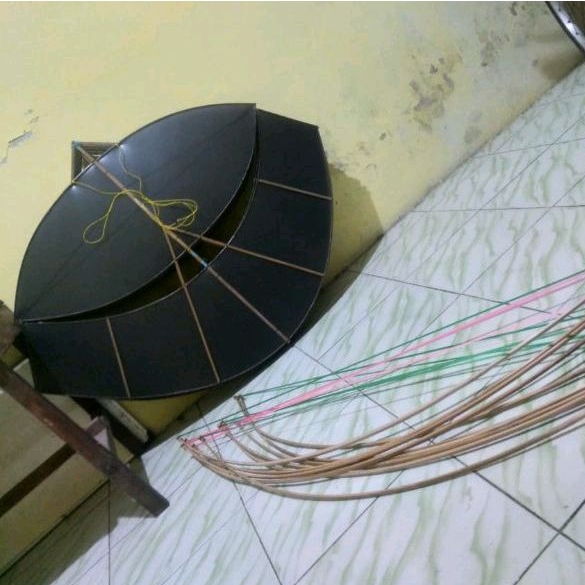 Jual layangan gapangan/pegon ceper 1meter polos fulset senderan ...