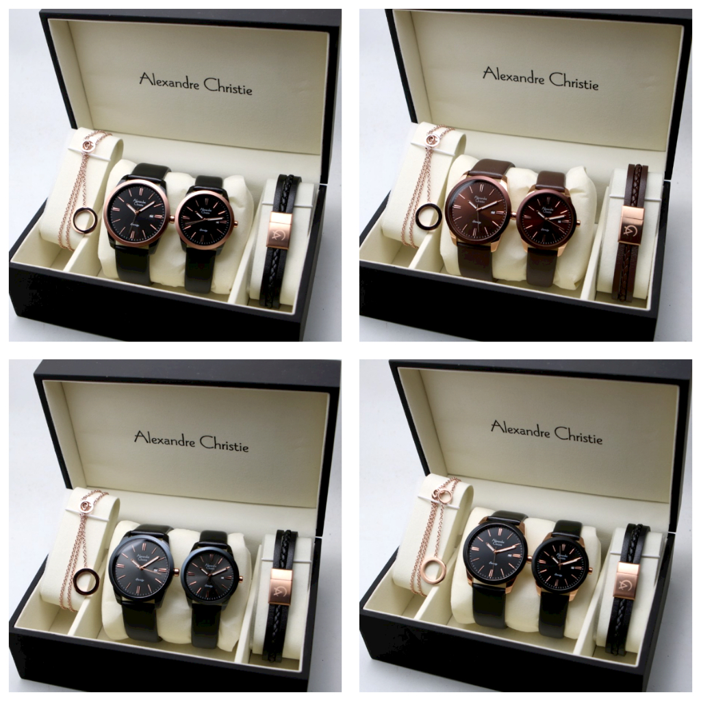 Jual Jam Tangan Couple AC Alexandre Christie 8668 SET PAKET Original ...