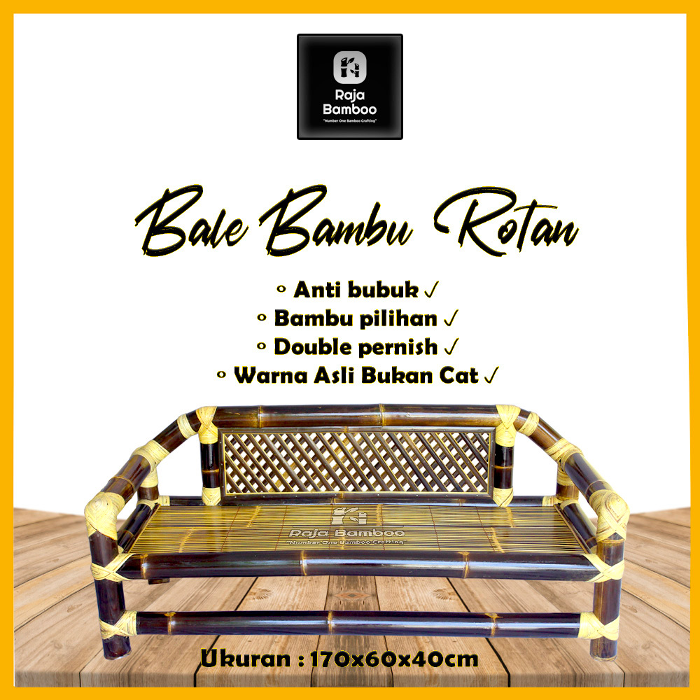 Jual [ FREE ONGKIR ] Bale Bambu Hitam Motif silang | Bale Santai | Bale ...