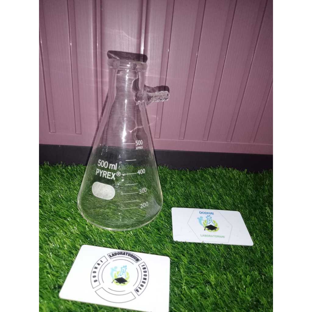 Jual Erlenmeyer / Erlenmayer / Elemayer / elemeyer pipa samping 500ml ...