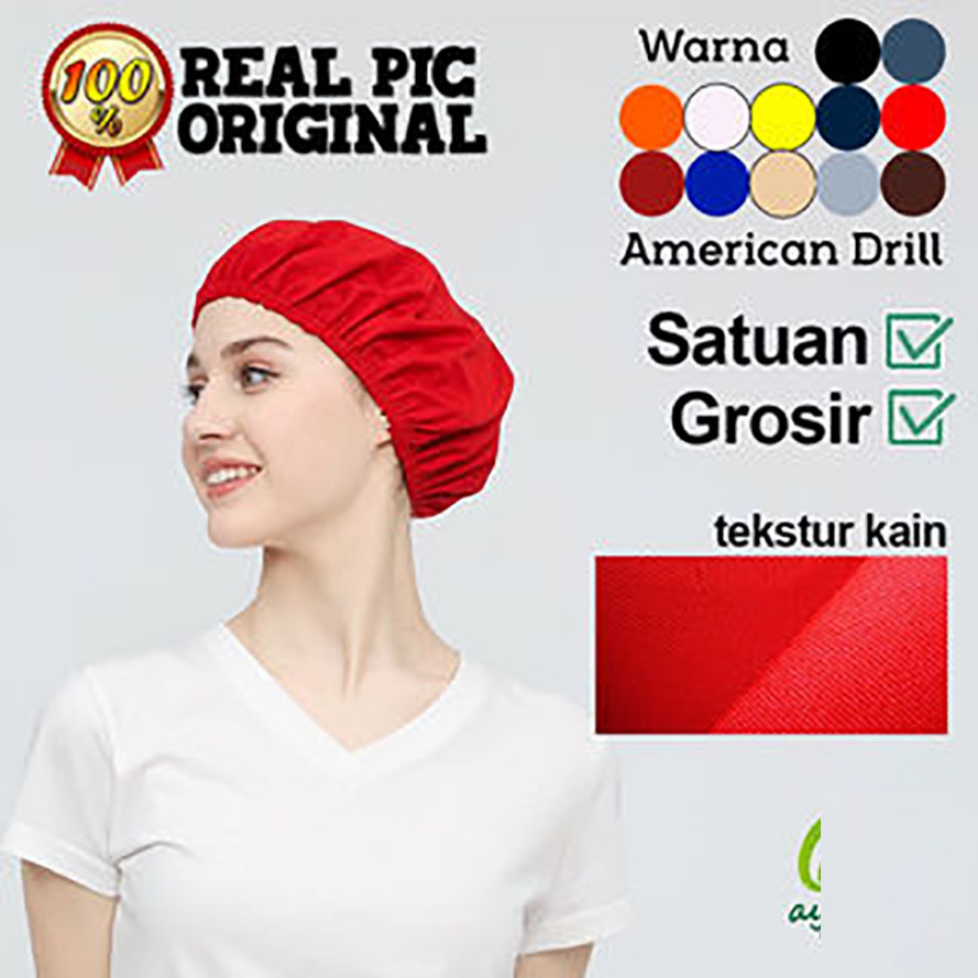 Jual Topi Koki Bulat Topi Alat Masak Pelindung Rambut Jatuh Bahan ...