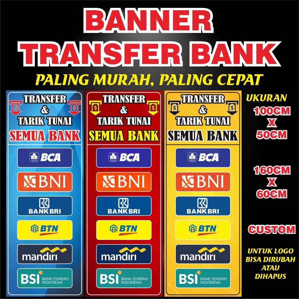 Jual BANNER - TRANSFER BANK/ SPANDUK transfer bank TERMURAHH | Shopee ...