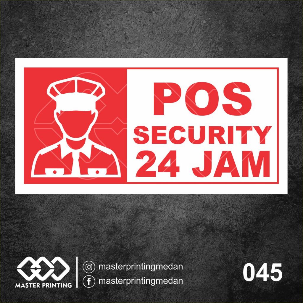 Jual 045 - Stiker POS Security 24 Jam, Sticker Vinyl, Premium, Tahan ...