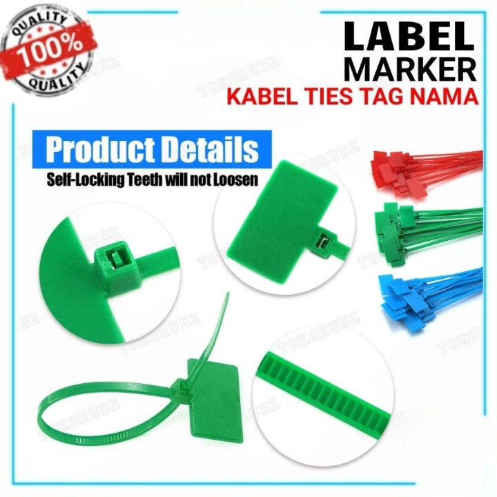 Jual 1 Kantong Kabel Tis Marker Tie Cable Ties Marker Name Tag Pengikat ...