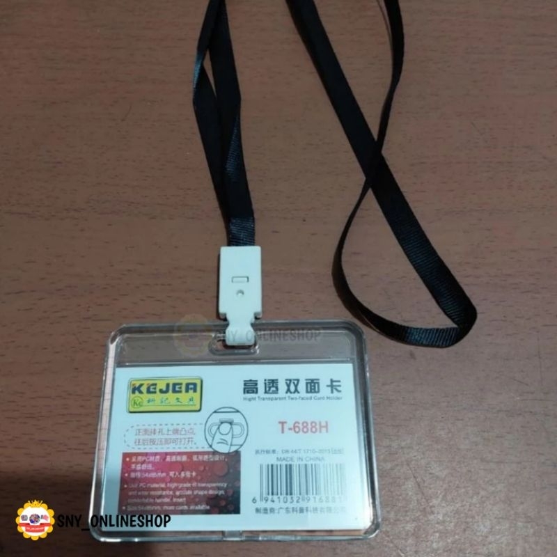 Jual ID Card Holder / Name Tag / Casing ID Card Horizontal Tali Acrylic ...