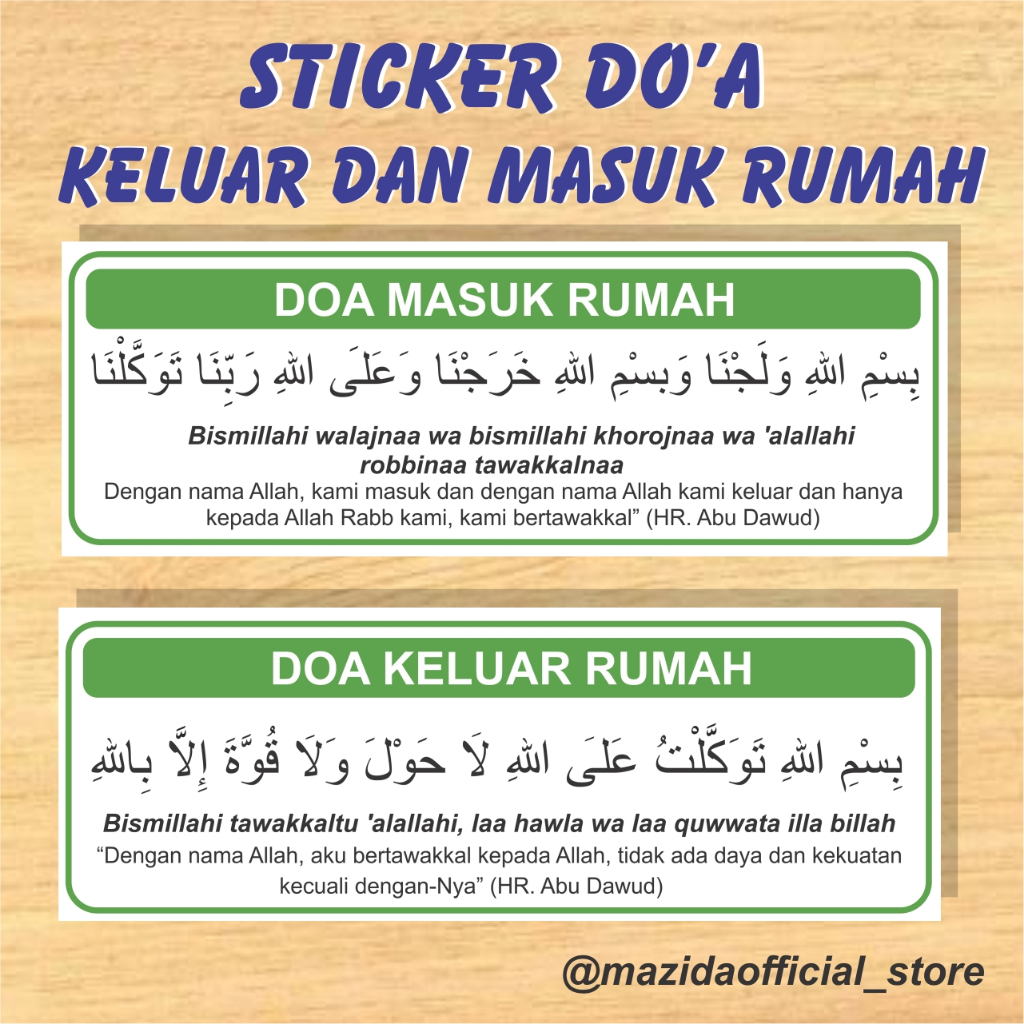 Jual Sticker Besar Doa Keluar Masuk Rumah Anti Air | Shopee Indonesia