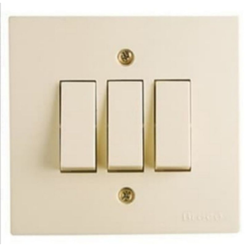 Jual Saklar Seri Tiga Triple Tanam IB Inbow BROCO New Gee 6613 Cream ...