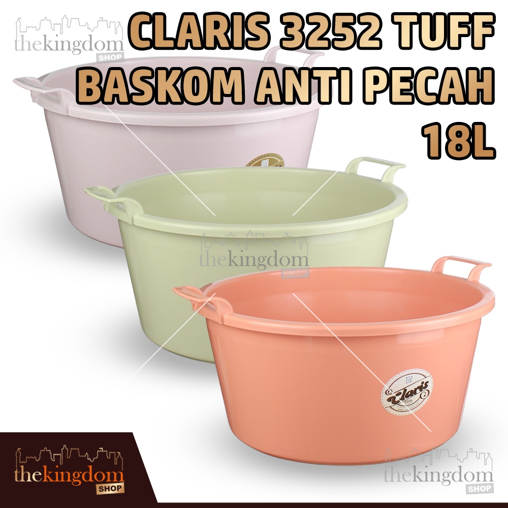 Jual Claris 3252 Tuff Baskom Anti Pecah 18L Ember Bak Air Plastik Kuat ...