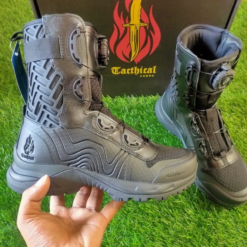 Jual sepatu pdl tali putar tactical seri terbaru 2023 cobra mk2 kulit ...