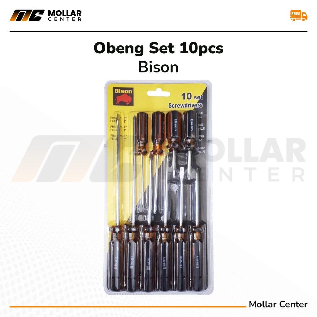 Jual OBENG SET 10 PCS BISON PLUS MINUS TOOL KIT BUKAN TOOL SET OBENG ...