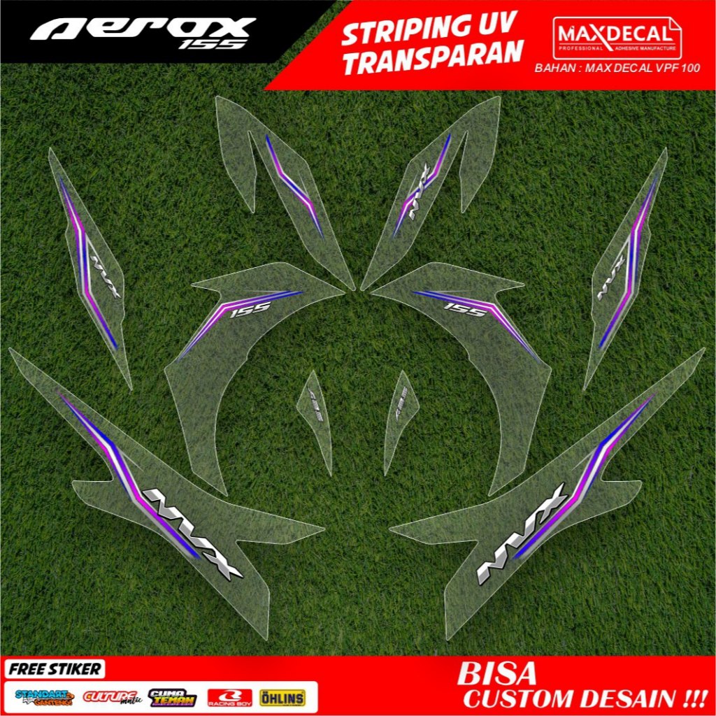 Jual STRIPING TRANSPARAN AEROX FACELIFT LIS STIKER UV ALL NEW AEROX ...