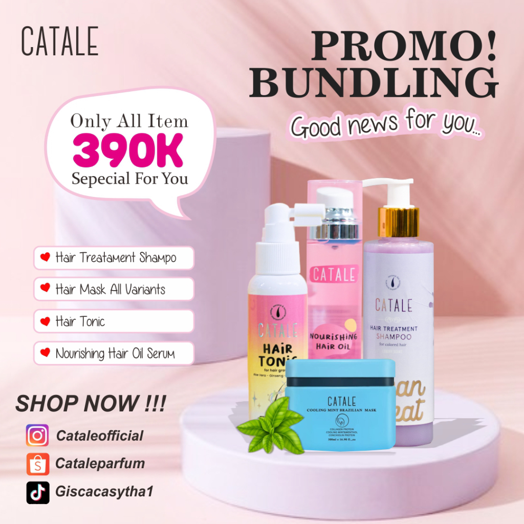 Jual CATALE Bundling Paket Lengkap Hair Care | Shampoo, Hair Oil, Hair ...