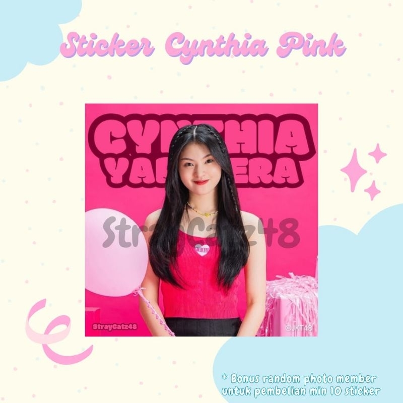 Jual Sticker JKT48 Cynthia Pink / Sticker Cynthia JKT48 / Sticker ...