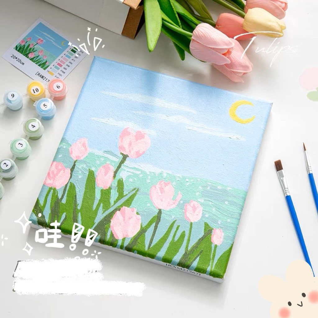 Jual Canvas Lukis Paint By Number Ukuran 30 x30 cm / Melukis Kanvas By ...