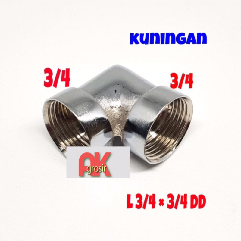Jual Keni L 3/4 x 3/4 Inci Drat Dalam Crom / nepel Pipa Elbow | Shopee ...