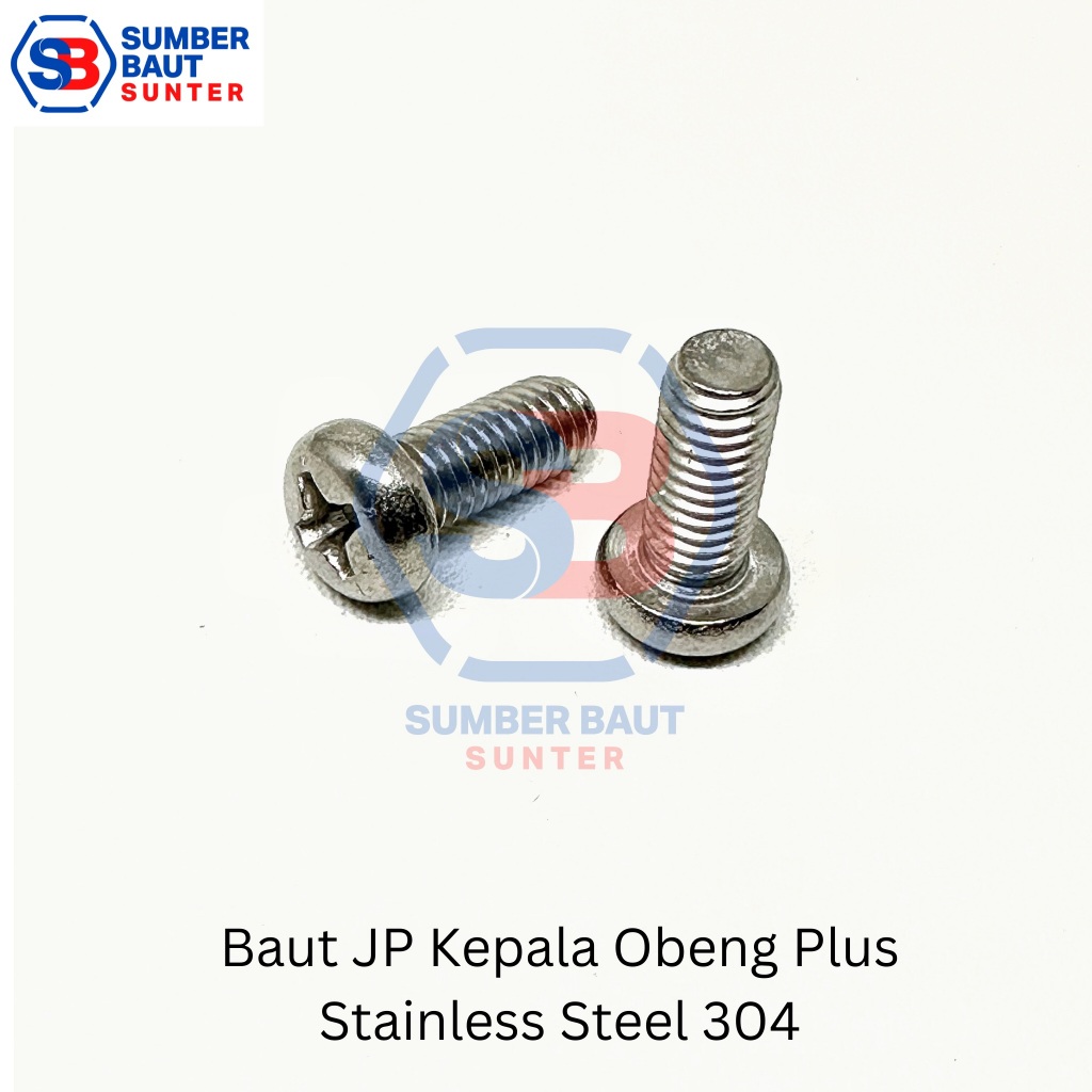 Jual JP M6x15 Baut Kepala Obeng + Bulat Stainless SS 304 Pan Head M6 x 15 | Shopee Indonesia