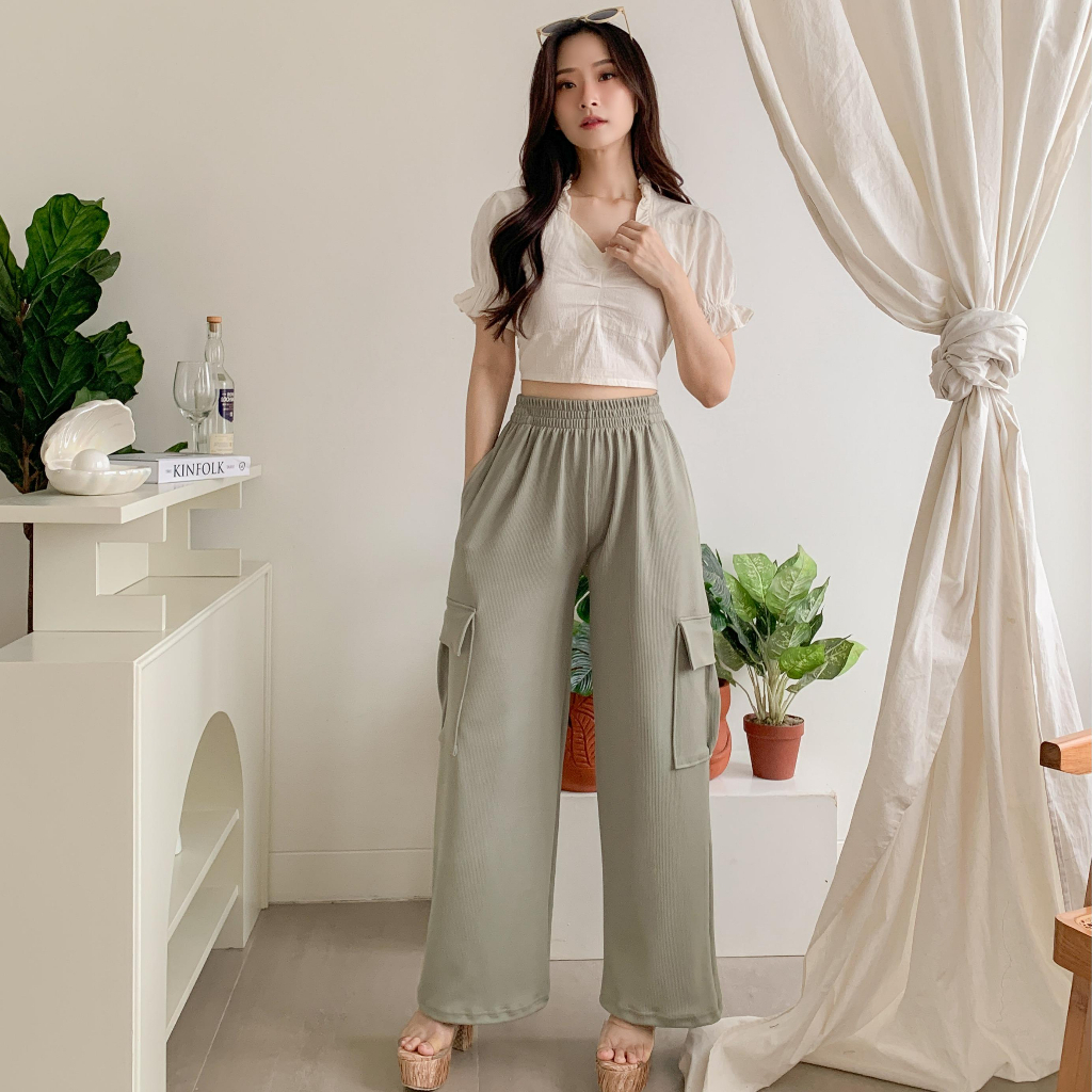 Jual Norshofeea Celana Kulot Knit Hornet Cargo | Shopee Indonesia