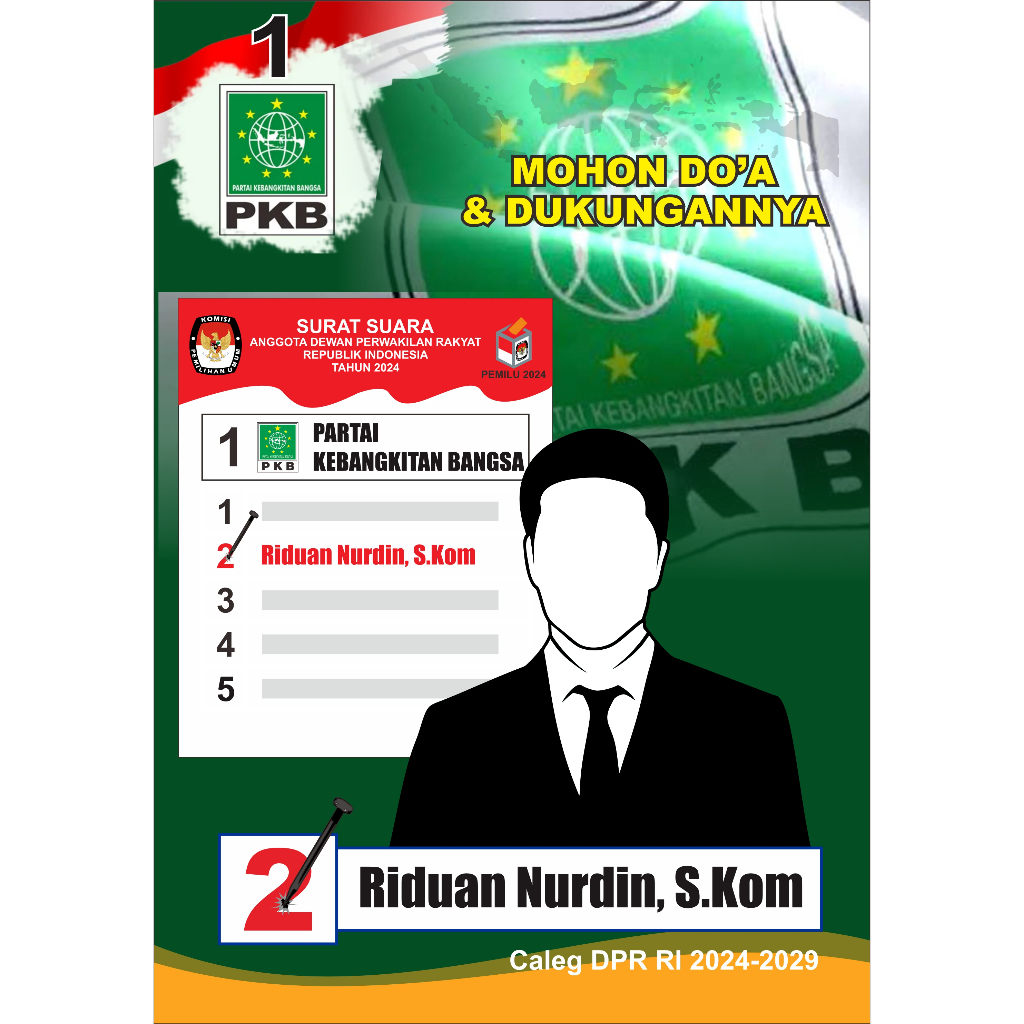 Jual Stiker Caleg 2024 Murah Meriah Free Desain Ukuran 10 x 15 CM ...