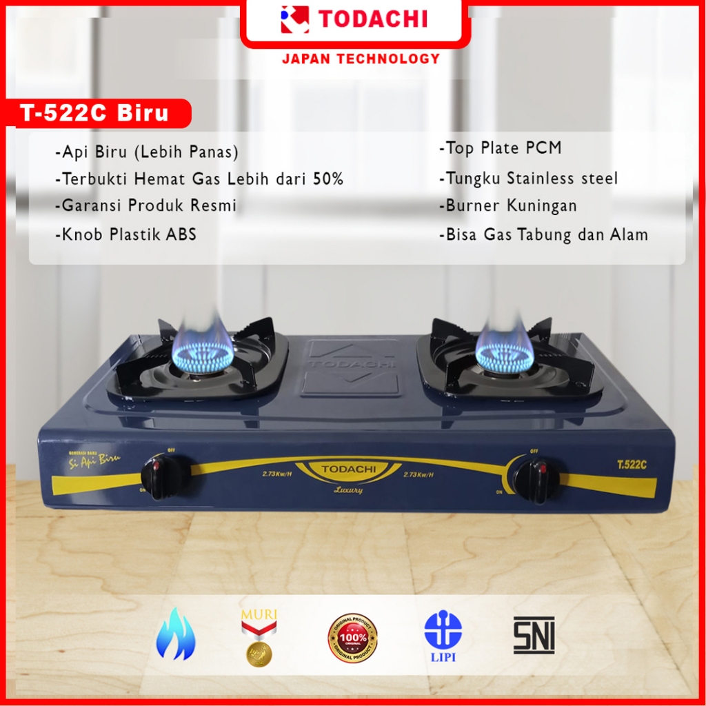 Jual Todachi Kompor Gas 2 Tungku T522C Gas LPG Gas Alam PNG | Shopee ...