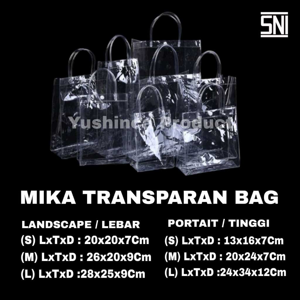 Jual MIKA TRANSPARANT BAG / TAS TENTENG / TAS HAMPERS /GGODIEBAG ULANG ...