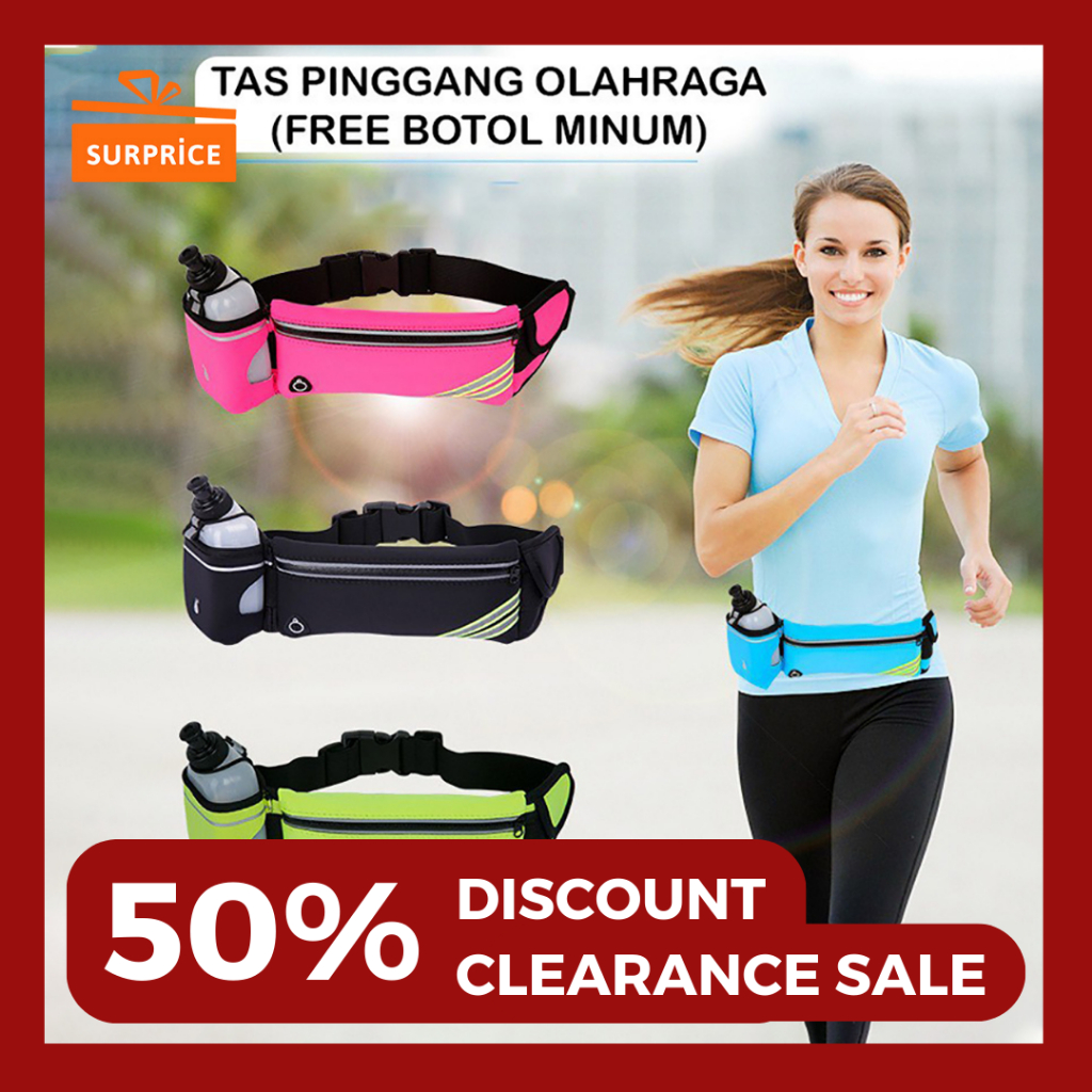 Jual [MEGA SALE] Surprice Tas Pinggang Olahraga FREE BOTOL / Running ...