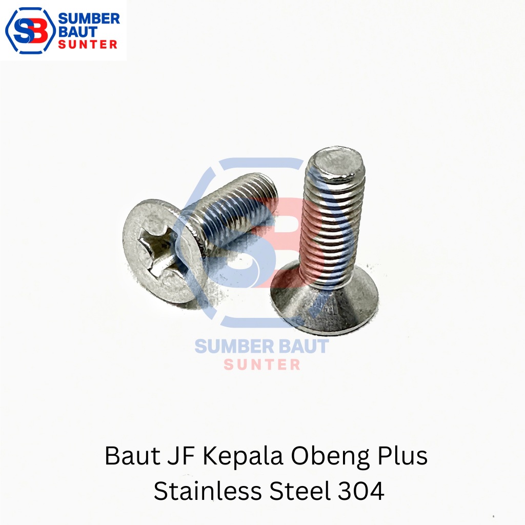 Jual JF M4x15 Baut Kepala Obeng + Rata Stainless SS 304 Flat Head M4 x 15 | Shopee Indonesia