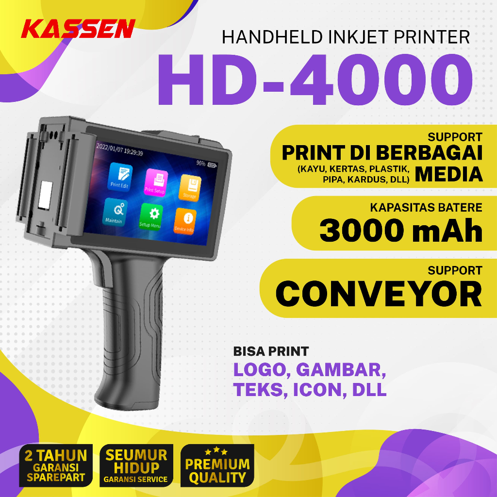 Jual Smart Handheld Printer Portable Conveyor EXpDate Kassen HD 4000 HD ...