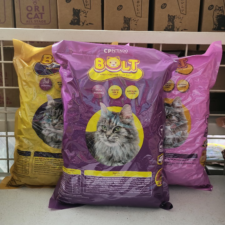 Jual Makanan Kucing Bolt Cat Adult Kemasan 800G Dry Food | Shopee Indonesia