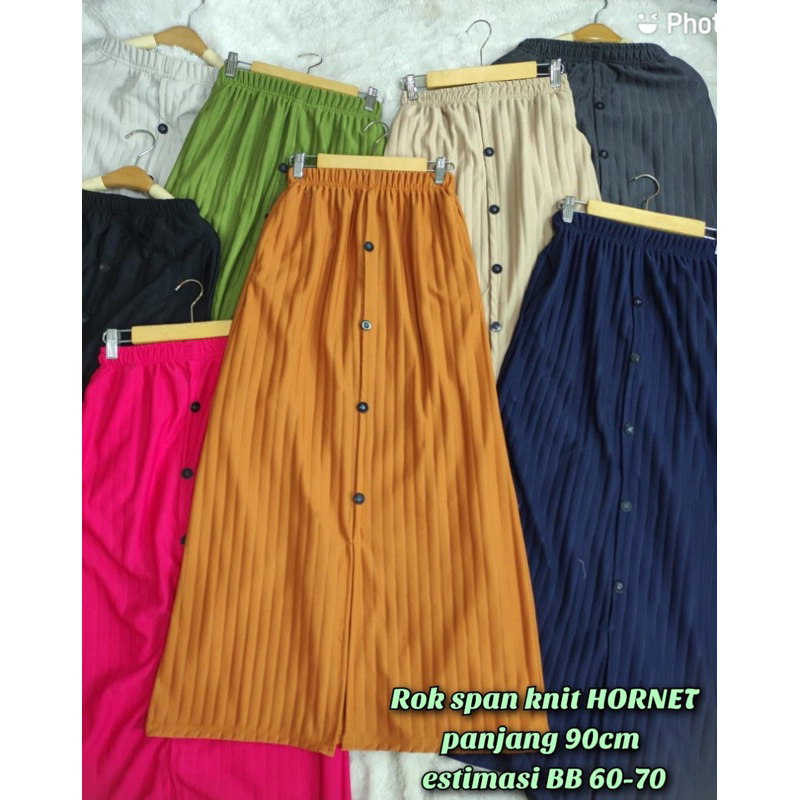 Jual rok span knit hornet kancing | Shopee Indonesia