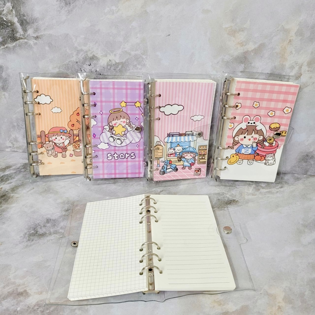 Jual Buku Binder Note A6 Kertas Lurus isi 100 Lembar Binder A6 Ring ...