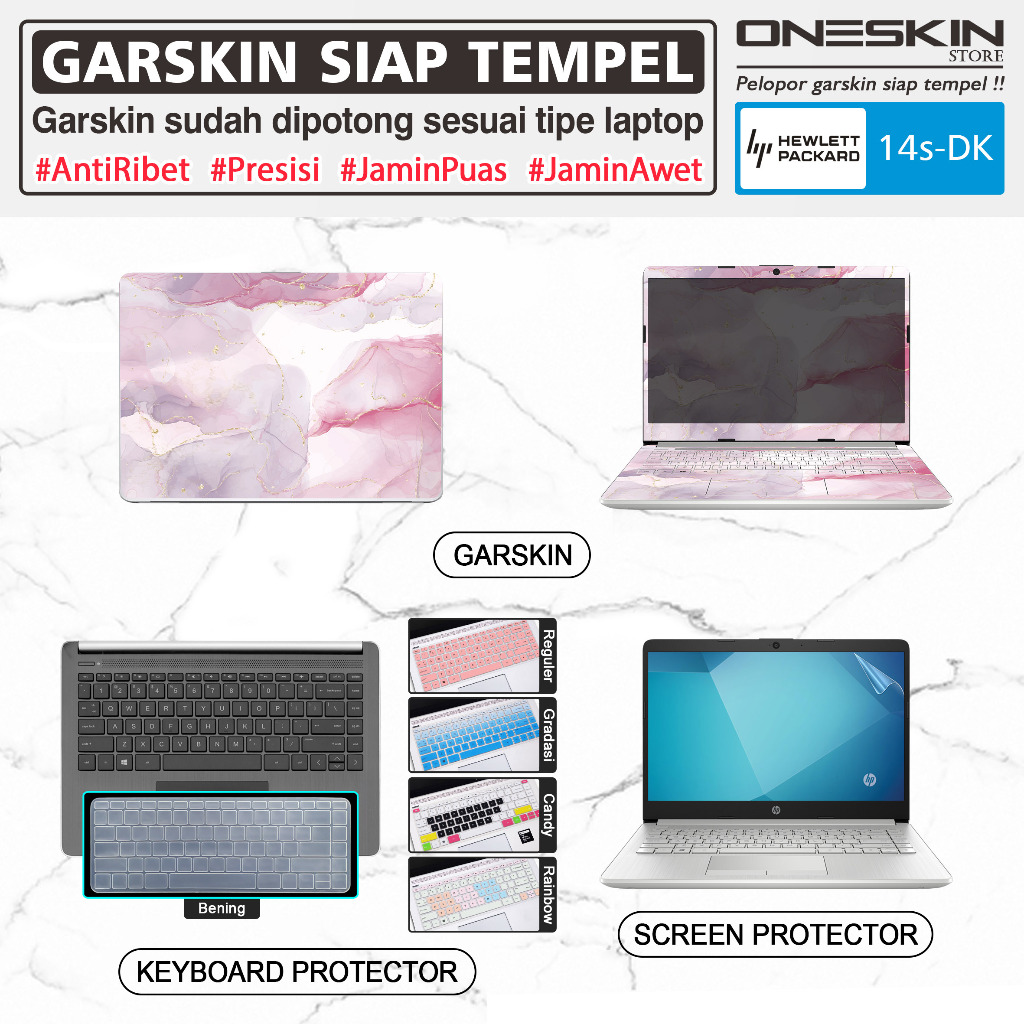 Jual Garskin Sticker Laptop Pelindung Keyboard Screen Protector HP 14s ...