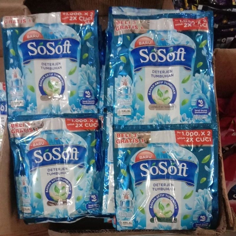 Jual So Soft Deterjen Cair Sachet Isi 16 x 40ml | Shopee Indonesia