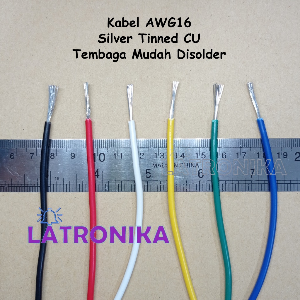 Jual Kabel AWG16 Silver Tinned Cu Mudah Disolder Per Meter 16AWG Cable AWG 16 AWG Per M | Shopee ...