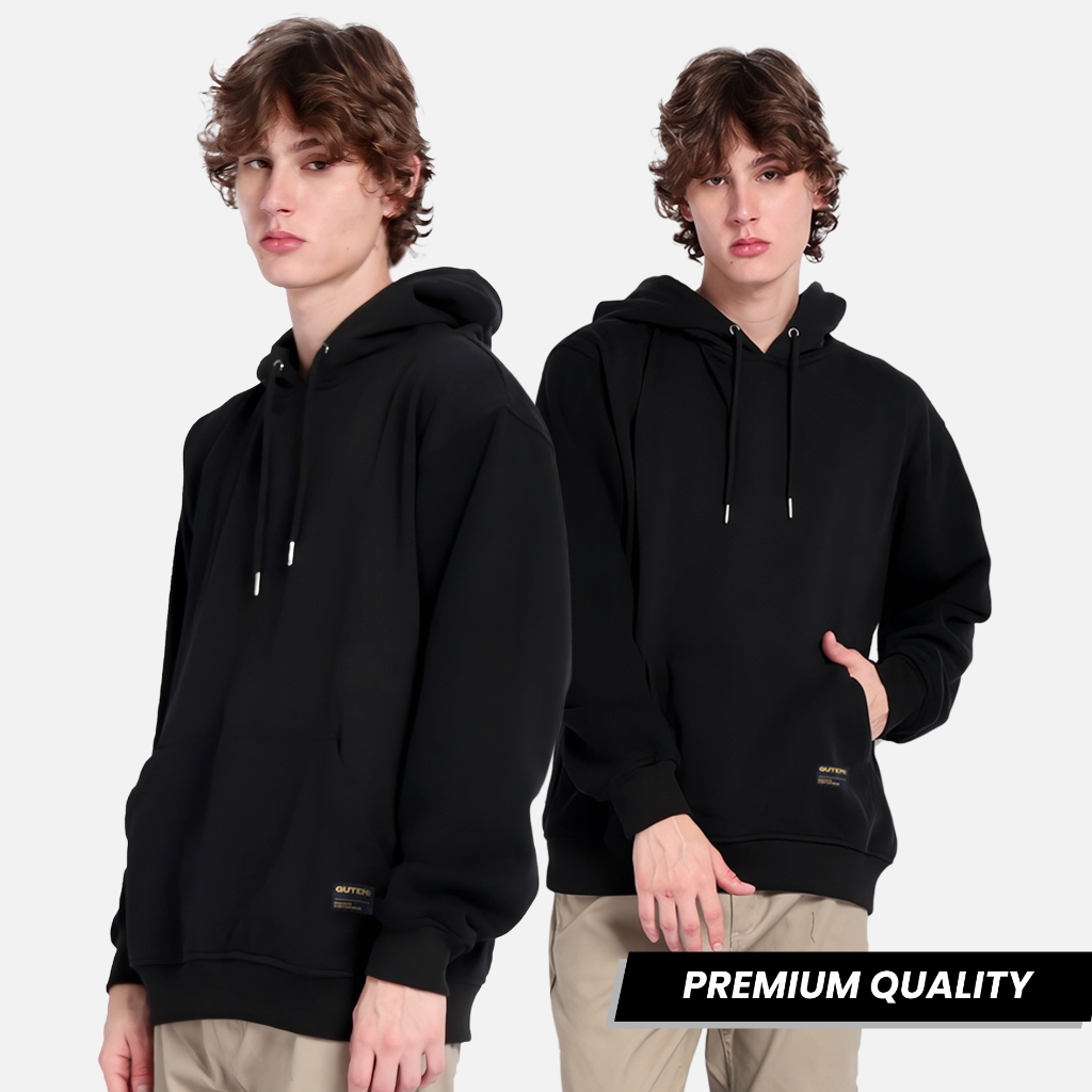 Jual Guten Inc - Sweater Polos Hitam Pria Black HOLIC HOODIE | Shopee ...
