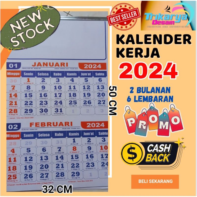 Jual Kalender Dinding / Kerja 2024 • Kalender Murah • Cetak / Sablon ...