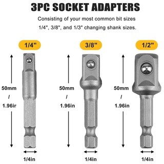 Jual JLD adaptor socket set 3pcs Kunci Socket Impact Driver Converter 1 ...