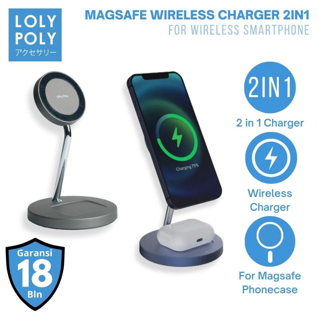 Jual Lolypoly Wireless Charger Stand 2in1 Magnetic | Shopee Indonesia