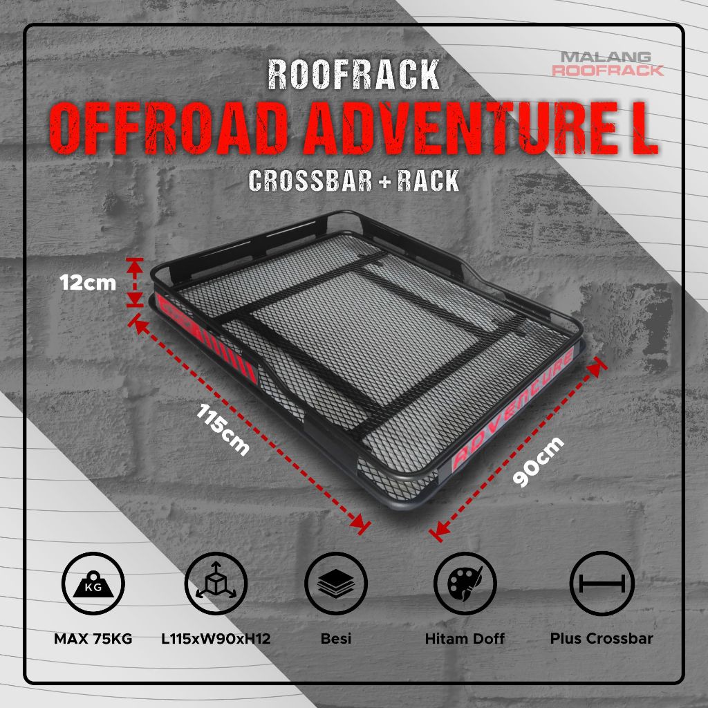 Jual Rak Mobil RoofRack Offroad Rak Atas Mobil Size Large + Crossbar ...
