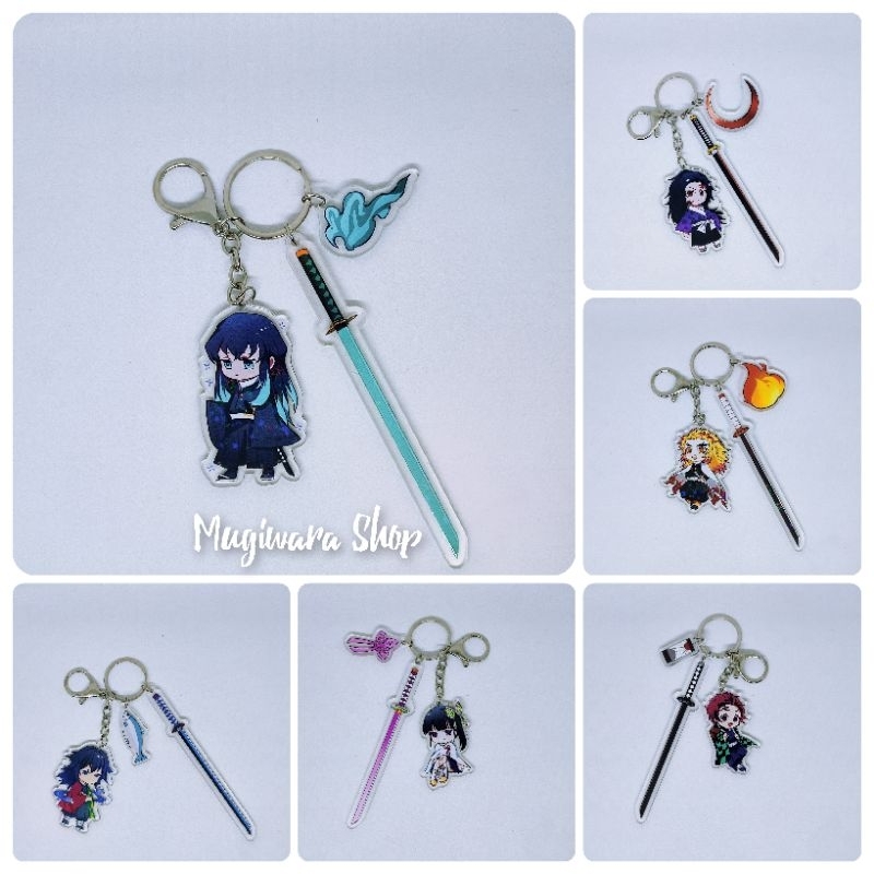 Jual Keychain Akrilik Demon Slayer 3 Bandul Gantungan Kunci Anime ...