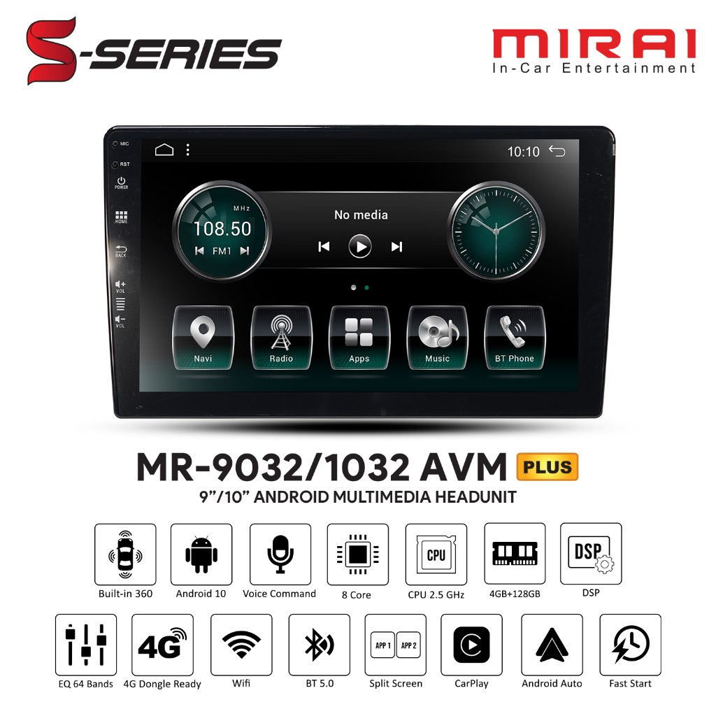 Jual Mirai MR 9032 1032 AVM 4 PLUS Headunit Android S-Series 4/128GB | Shopee Indonesia