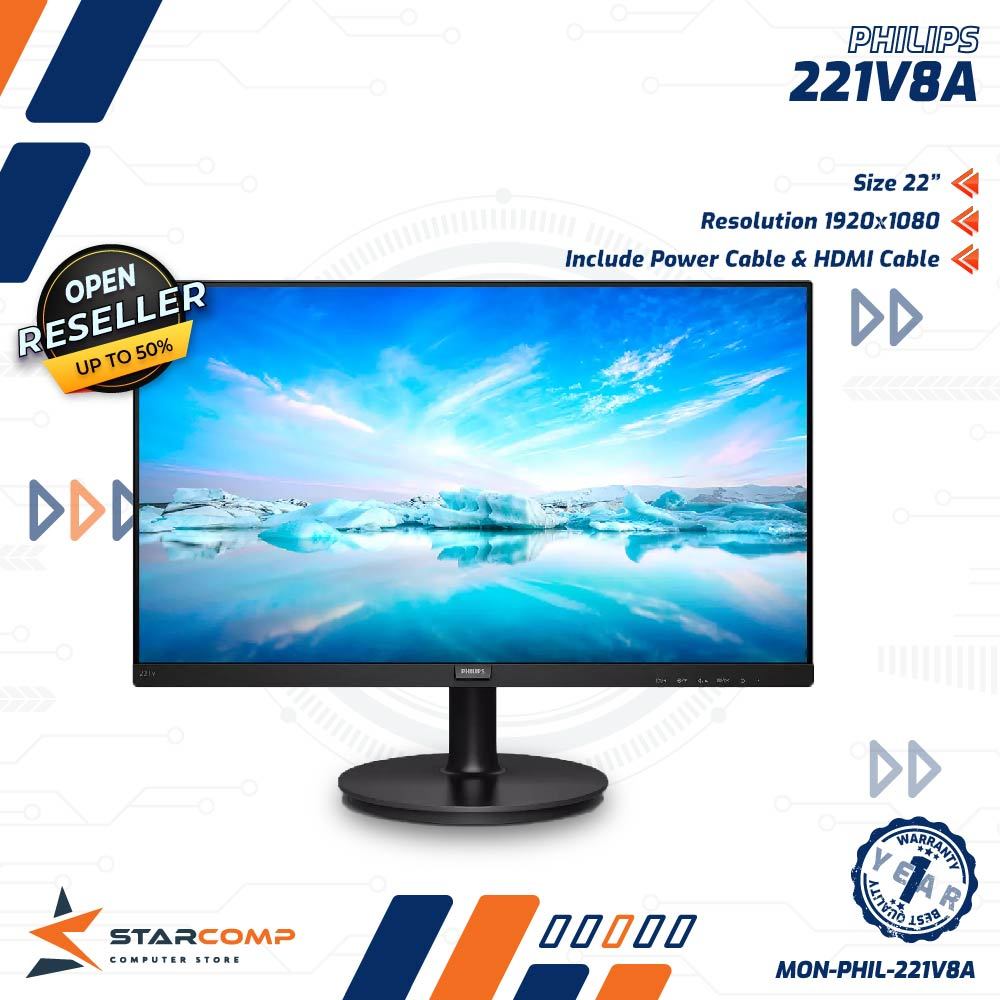 Jual Philips 221V8A Monitor LED 22 Inch VA 75Hz Speaker Low Blue HDMI ...