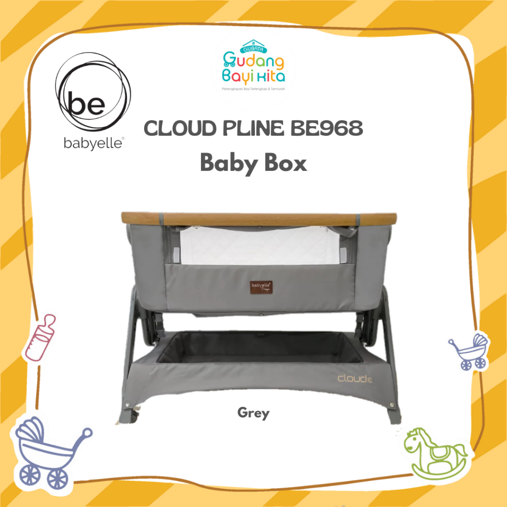 Jual Babyelle Baby Box CLOUD PLINE BE968 Grey - Ranjang Bayi - Tempat Tidur Bayi | Shopee Indonesia