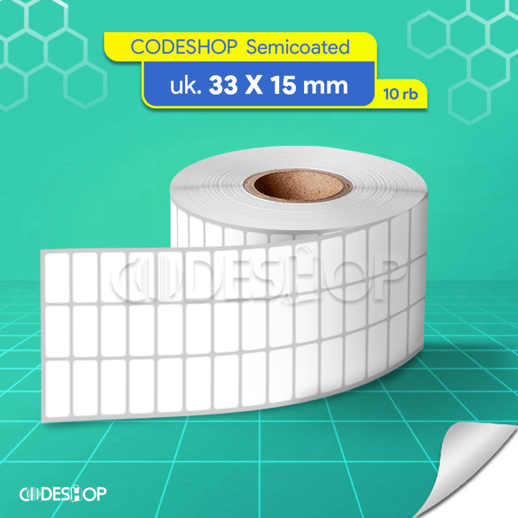 Jual Codeshop Stiker Label Barcode 33 x 15 mm Semicoated 3 Line isi ...
