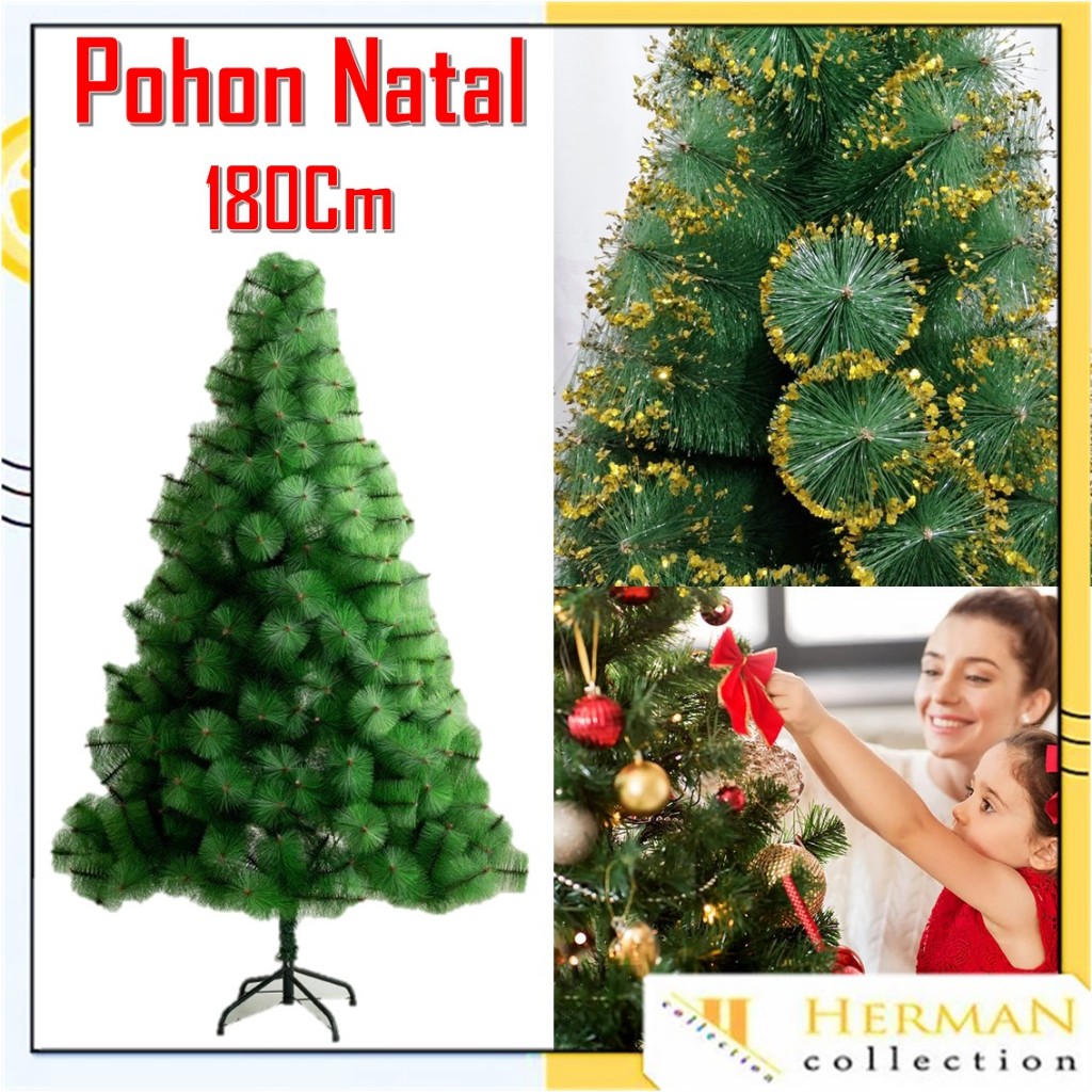 Jual HC Pohon Natal 180CM 6 Kaki Gold Pine Dekorasi Rumah Hiasan Natal ...