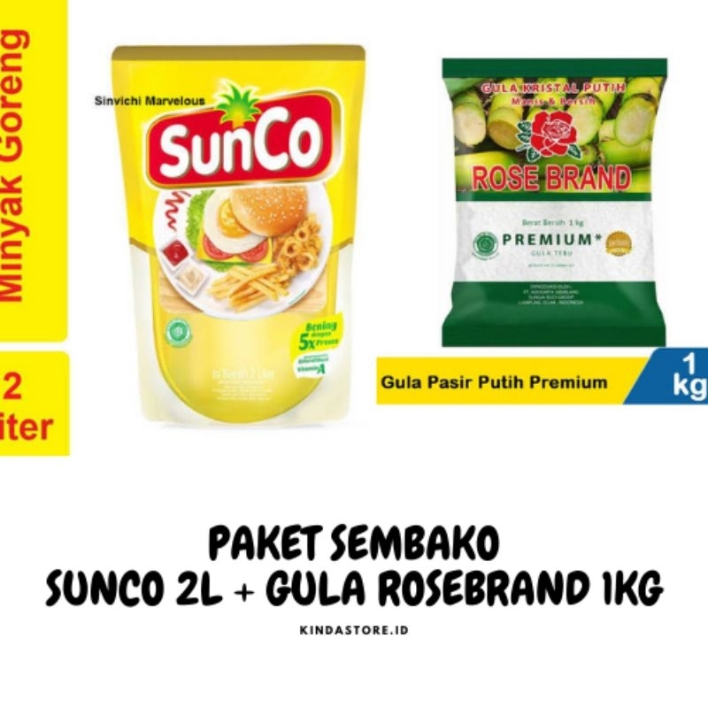 Jual PAKET SEMBAKO MINYAK SUNCO 2LT + GULA ROSEBRAND 1KG | Shopee Indonesia