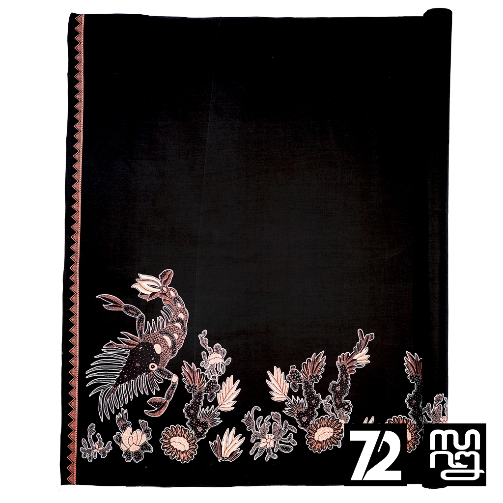 Jual KAIN BATIK KATUN Premium Motif Lobster Warna Hitam Mocha Mousse ...