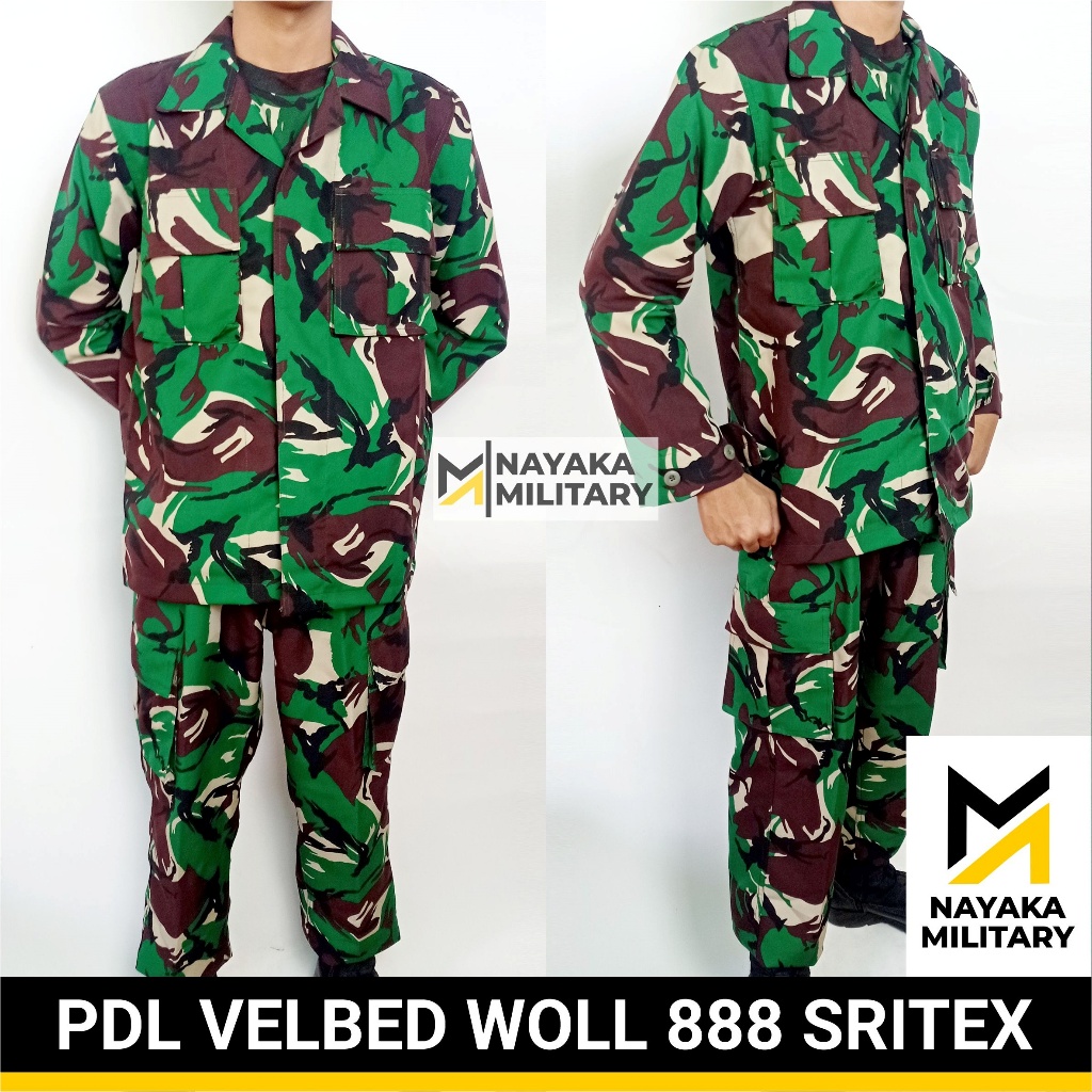 Jual Baju PDL Velbed Woll Sritex 888 Stelan TNI Pakaian Lapangan Setelan Tentara Seragam Loreng ...
