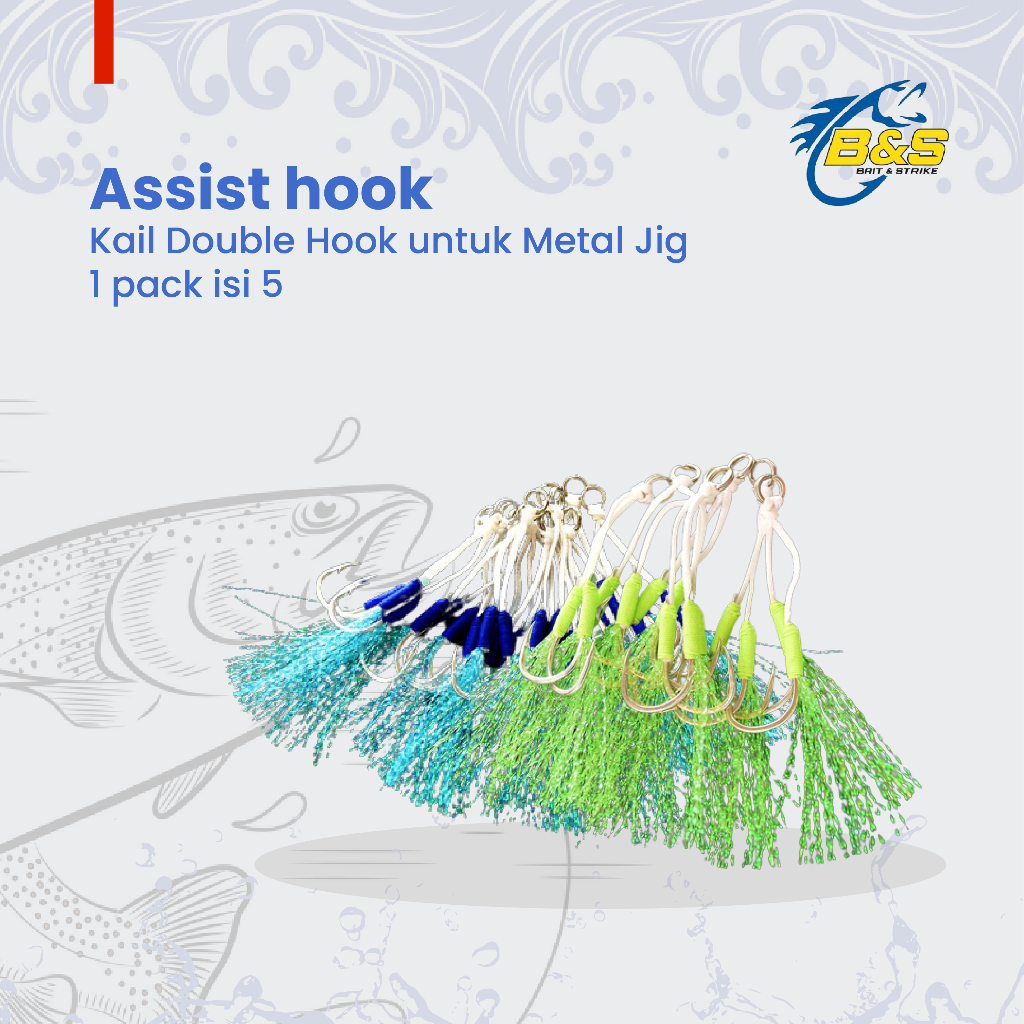 Jual Assist Hook Tajam dan Kuat Kail Double Hook untuk Metal Jig 1 pack ...